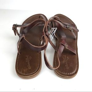 Universal Thread | Shoes | Brown Faux Leather Strappy Toe Wrap Sandal ...